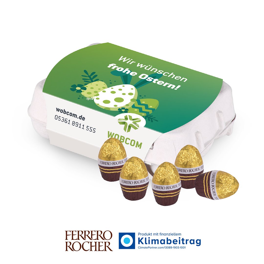 Schoko-Eier 12er-Set mit Ferrero Rocher Ostereier - Druckidee